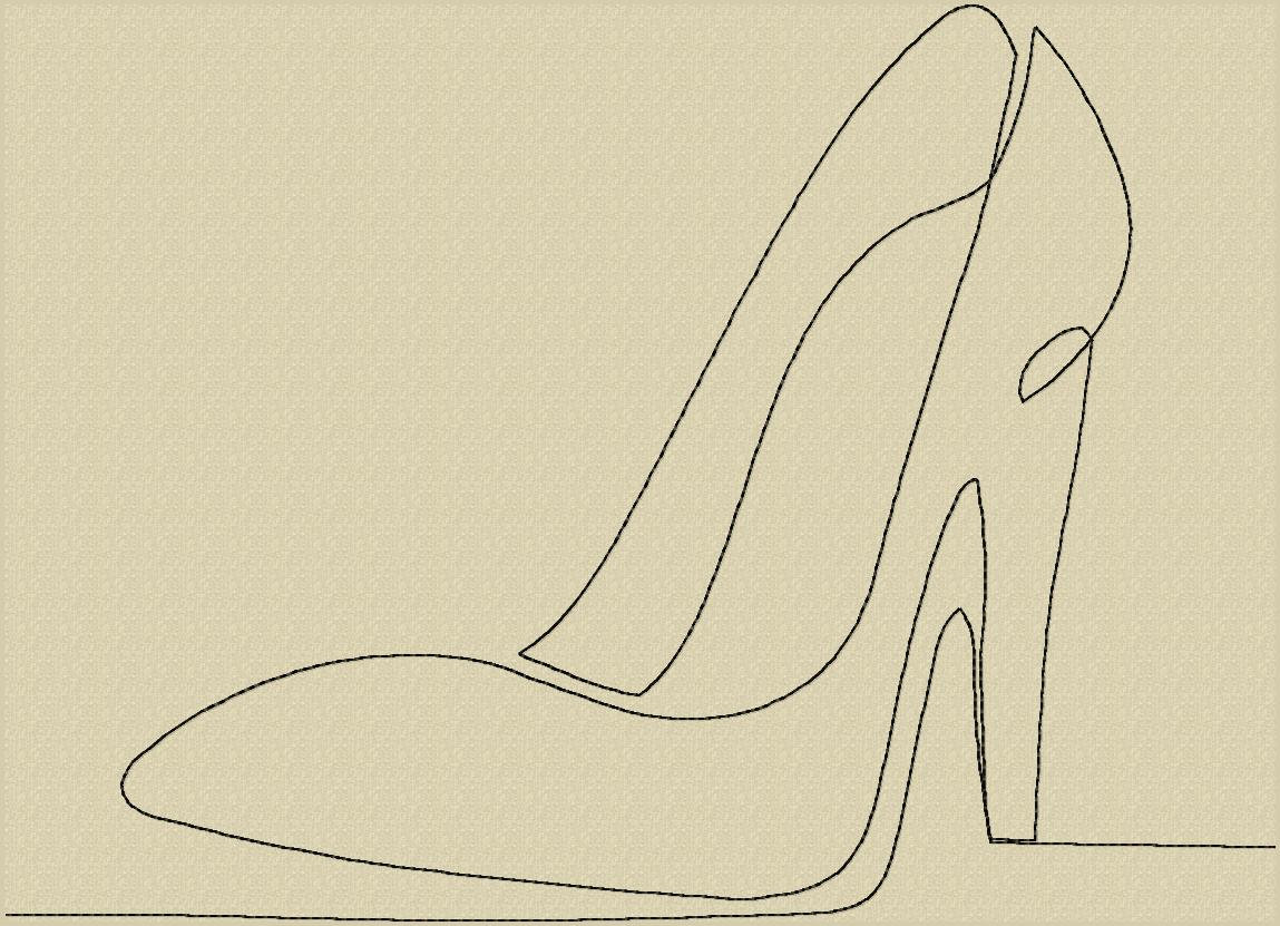Stiletto Shoe Line Art Machine Embroidery Line Art. Low - Etsy