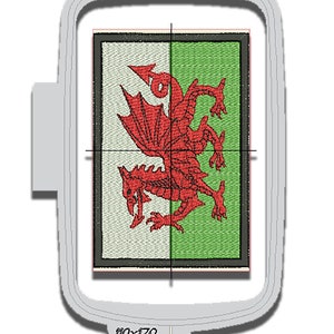 Wales Flag Embroidery Design, Motto Machine Embroidery, 4 Colour. Welsh ...