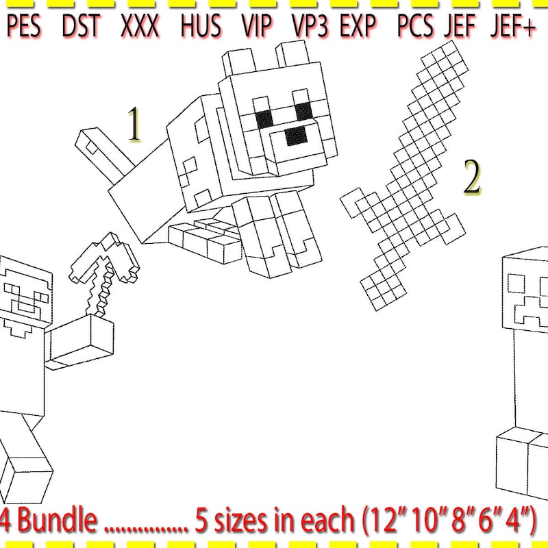 Mindcraft Machine Embroidery Designs - Etsy