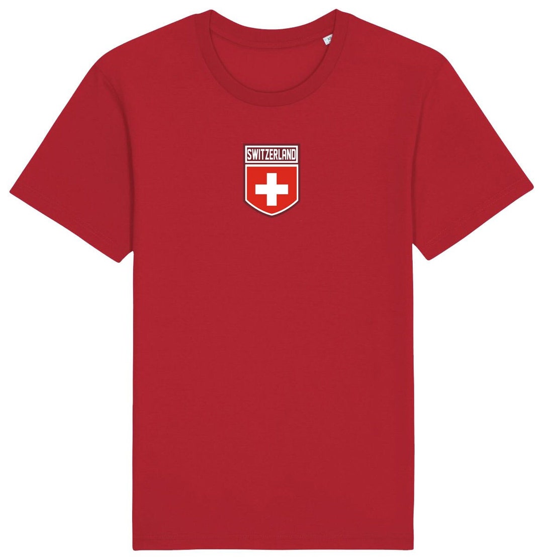 Switzerland Flag Badge T-shirt, Adults Kids Baby Family Football ...