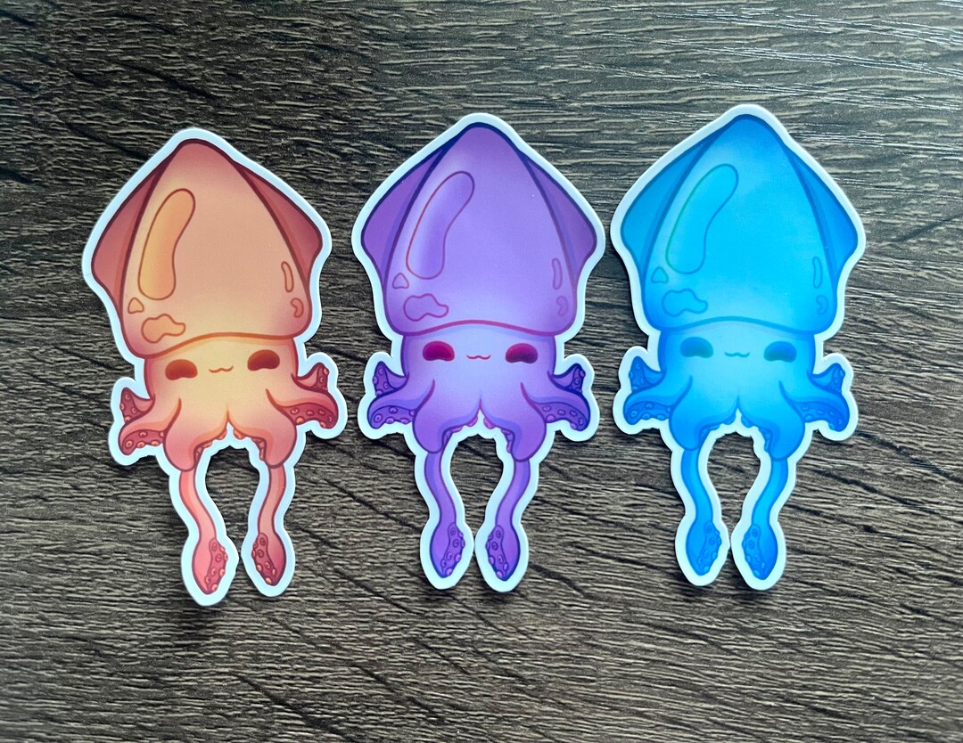 Cute Squid Vinyl Stickers - Etsy