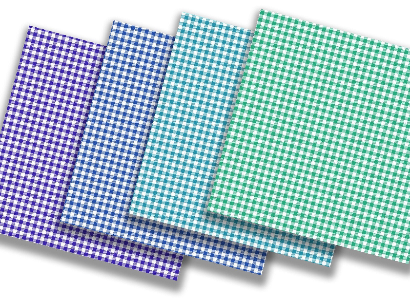 Gingham Check Digital Paper Pack in Bright Colors, Instant Download ...