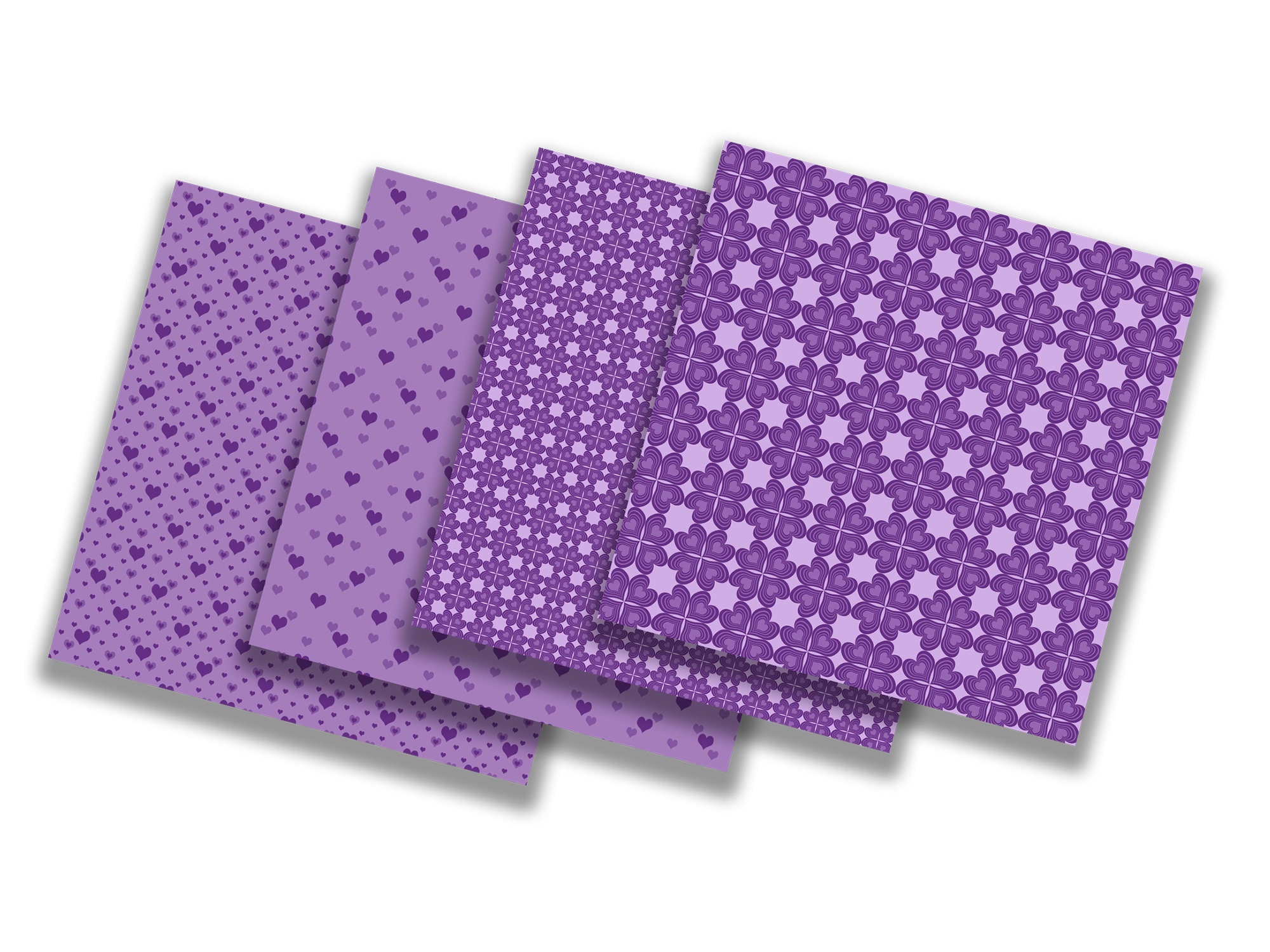 Purple Heart Digital Paper. Instant Download Purple Heart Papers. Tiny ...