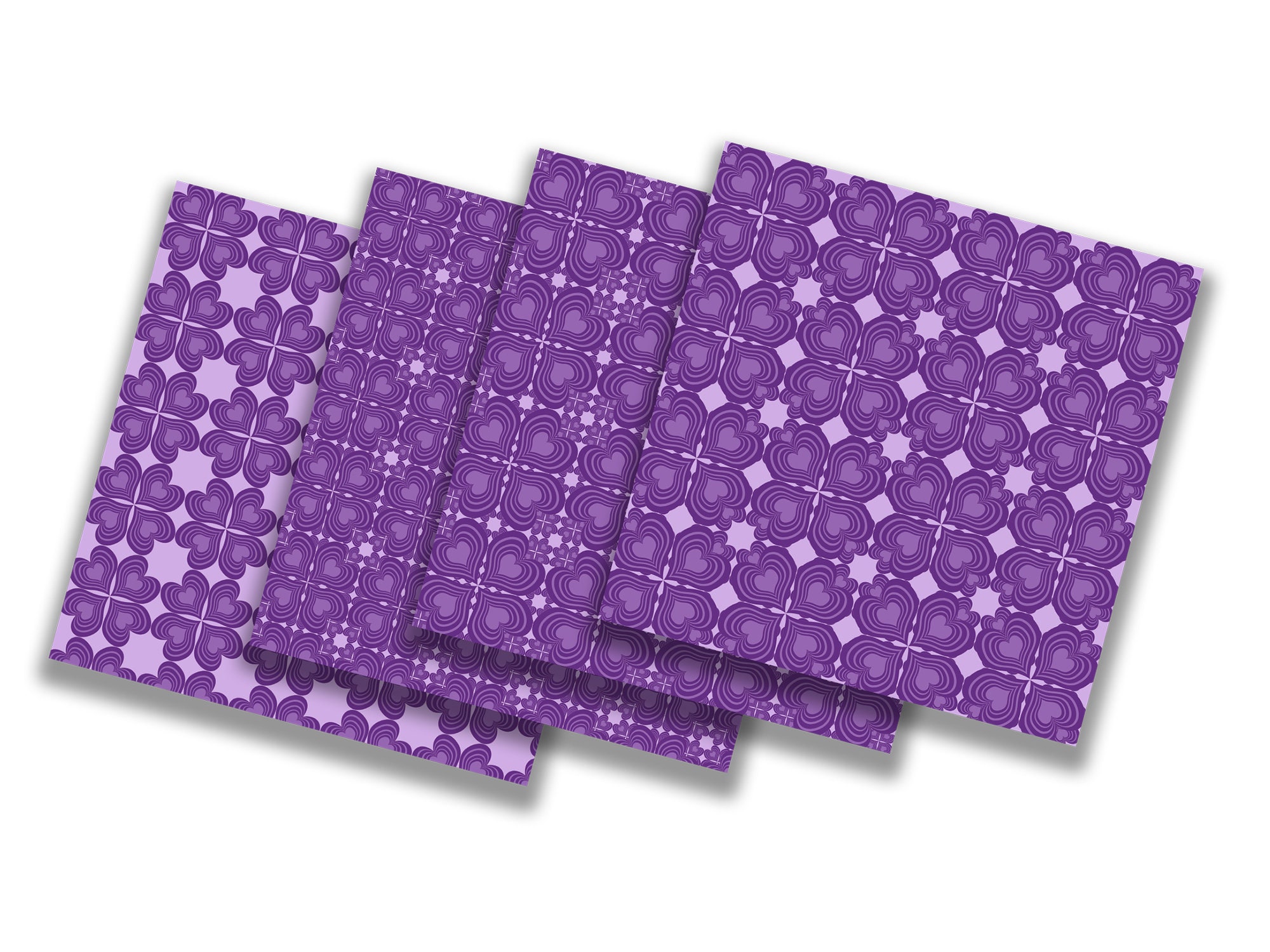 Purple Heart Digital Paper. Instant Download Purple Heart Papers. Tiny ...