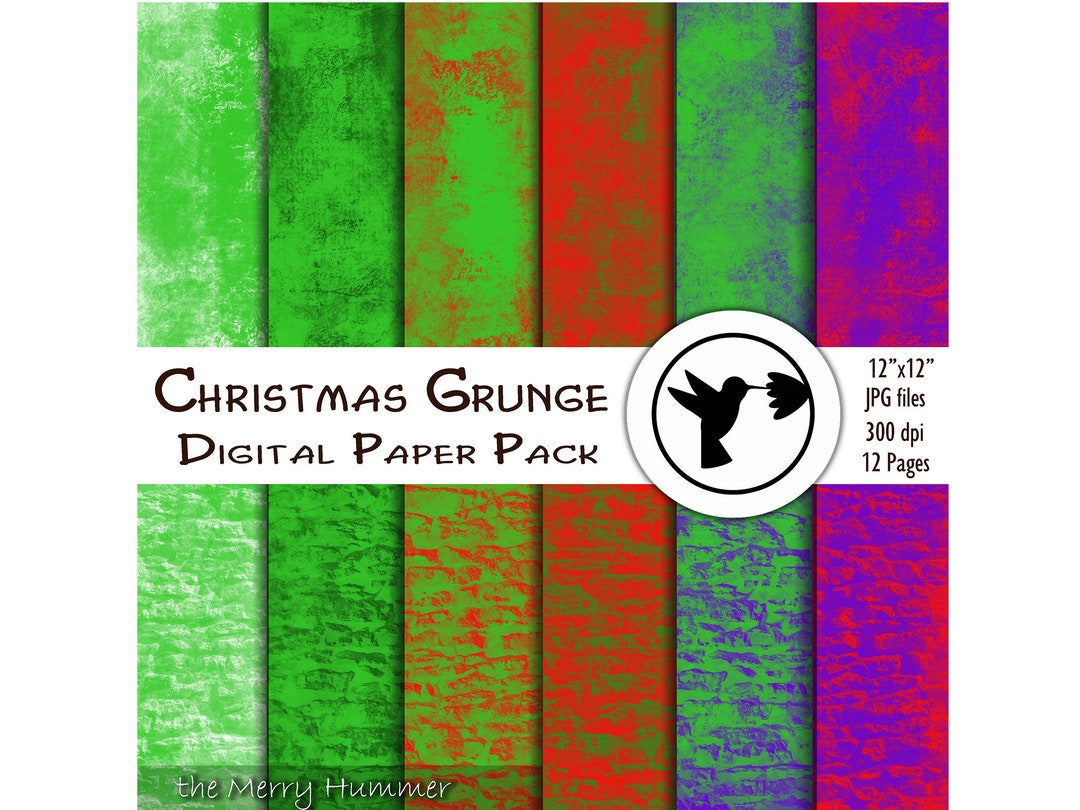 Christmas Digital Paper, Original Instant Download of Red, Green and ...