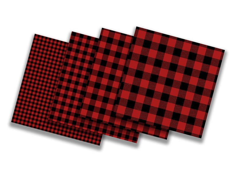 Buffalo Plaid Digital Paper, Instant Download of Red, Green and White ...