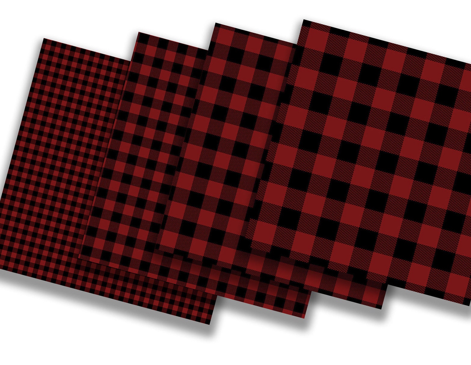 Buffalo Plaid Digital Paper, Instant Download of Red, Green and Gray ...