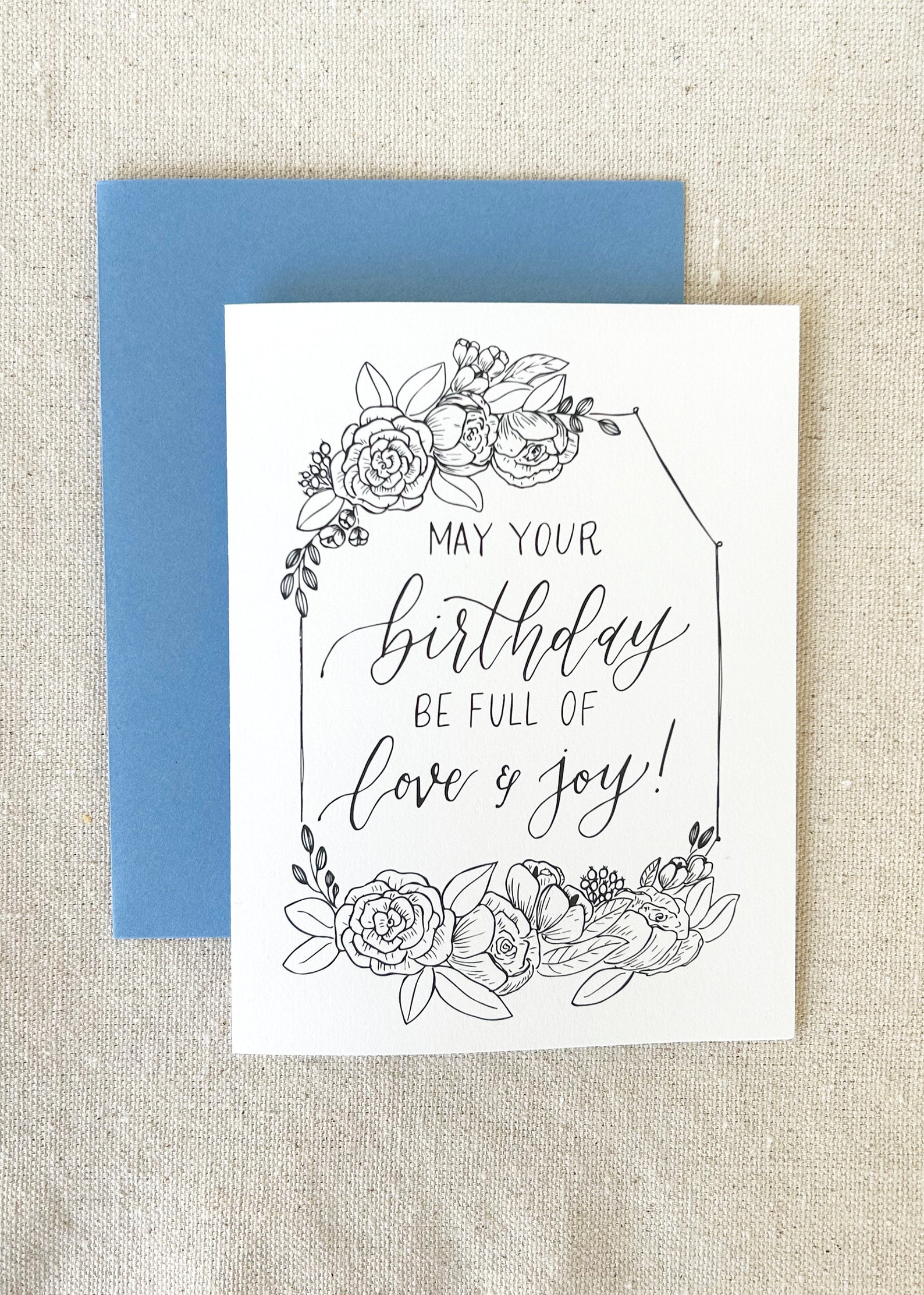 Color Me in Birthday Card | Black and White Floral Greeting Card ...