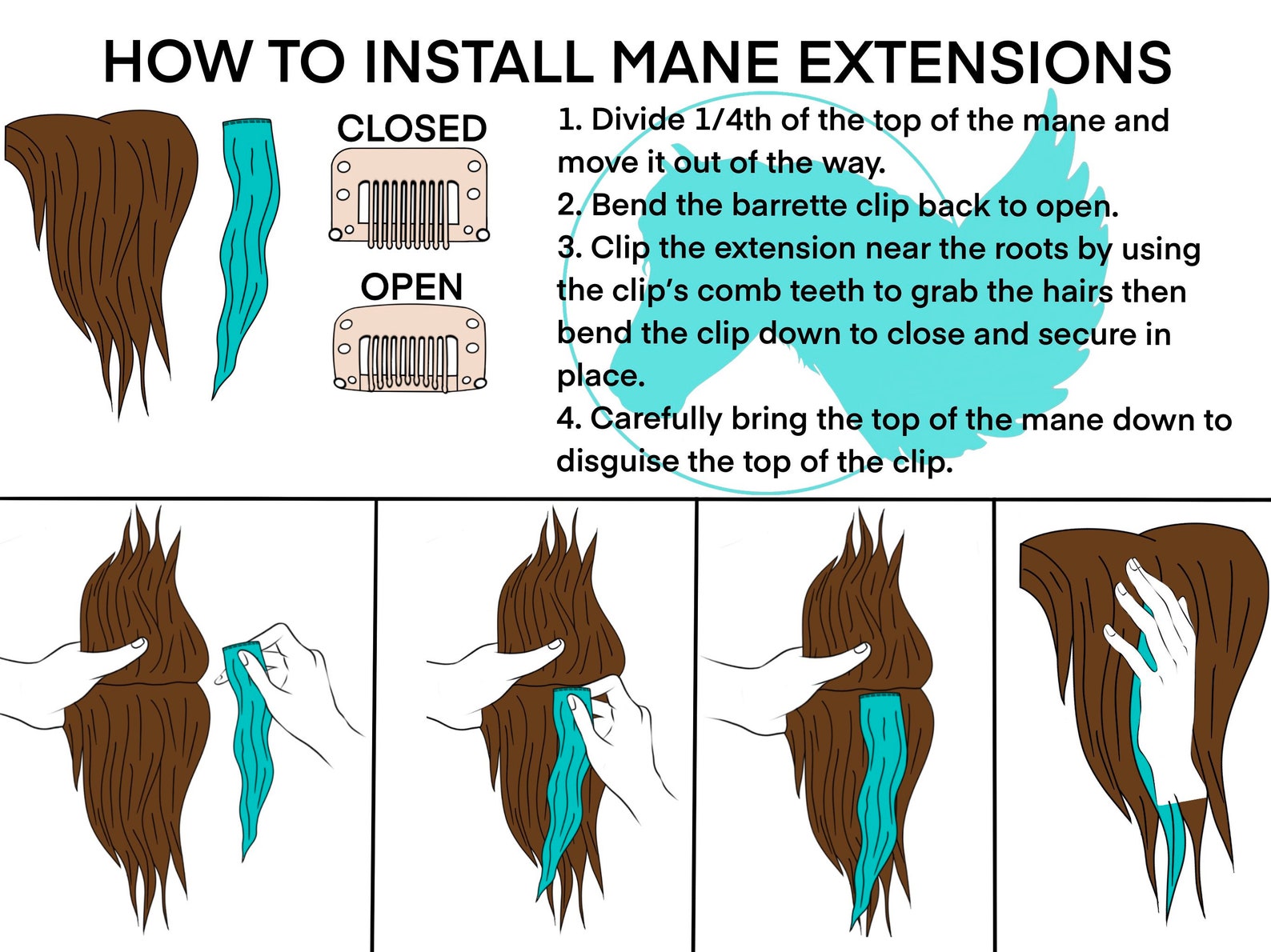 Mane Hair Extensions for Horses perfect for Parties Parades - Etsy