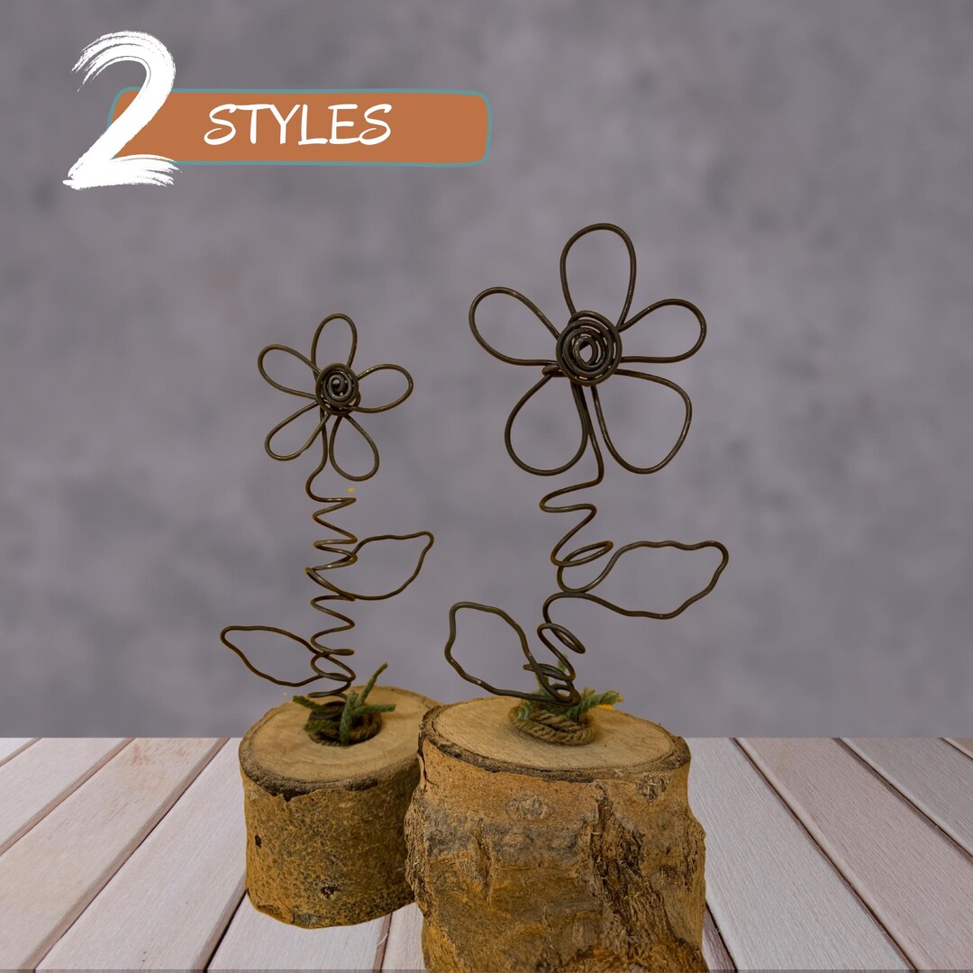 Metal Spring Flower Art Rustic Wood Home Decor Flower Sculpture Boho ...