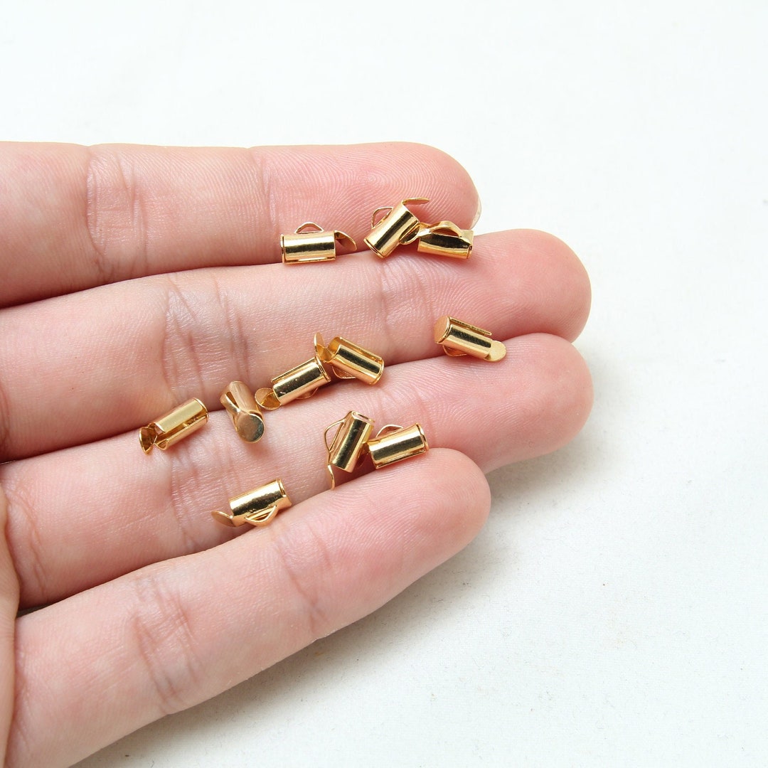 8x5mm 24k Shiny Gold Slide End Tubes for Miyuki, Bail Charm, Chain ...