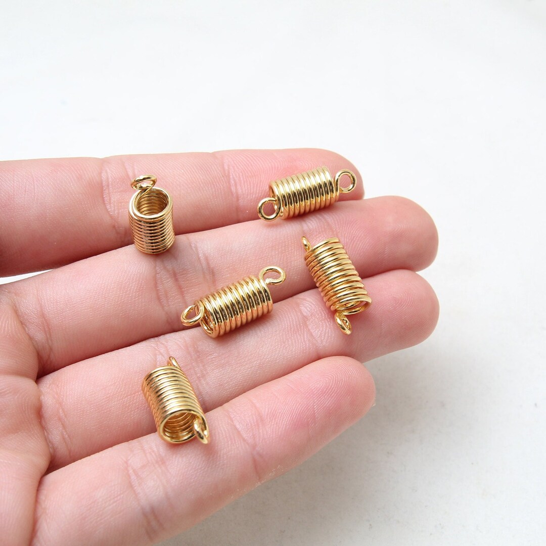21x8mm 24k Shiny Gold Wire Spring, Spring Jewelry Wire, Brass Jewerly ...