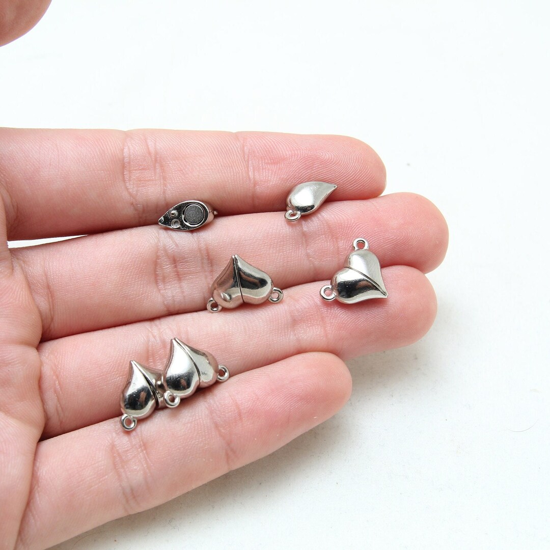 15x12mm Nikel Magnetic Heart, Magnet Charm, Magnetic Heart Pendant ...