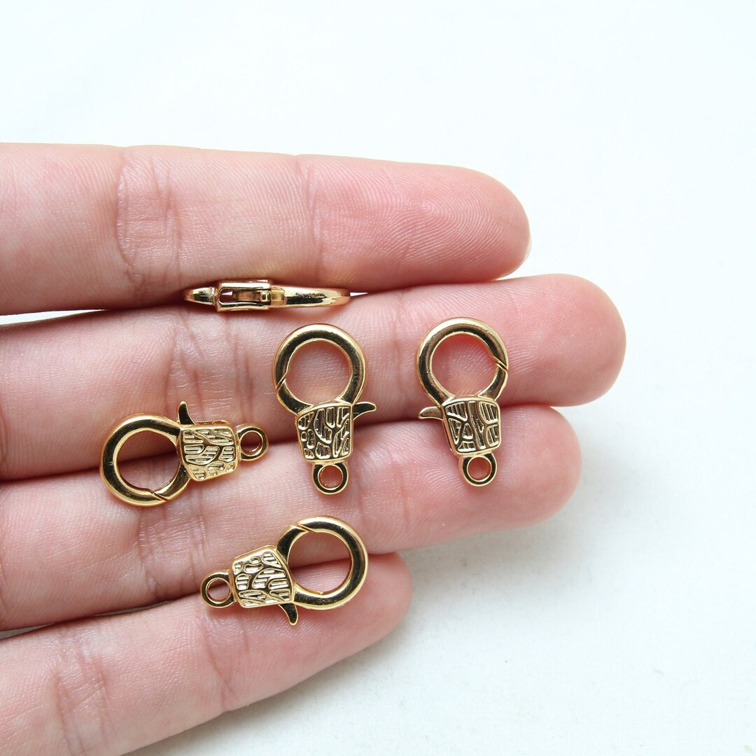 12x22mm 24k Shiny Gold Plated Lobster Clasps, Chain Connector, Lobster ...