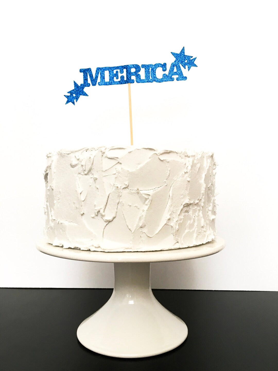 Merica Patriotic Cake Topper - Glitter & Solid Colors Available - Etsy