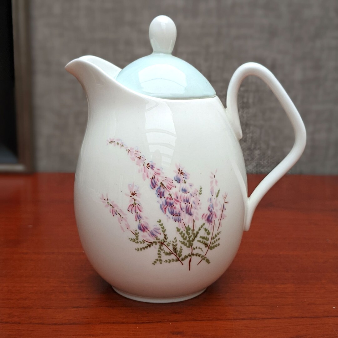 EB Foley Lomond Turquoise Pastel Milk Jug / Creamer & Lid - Etsy