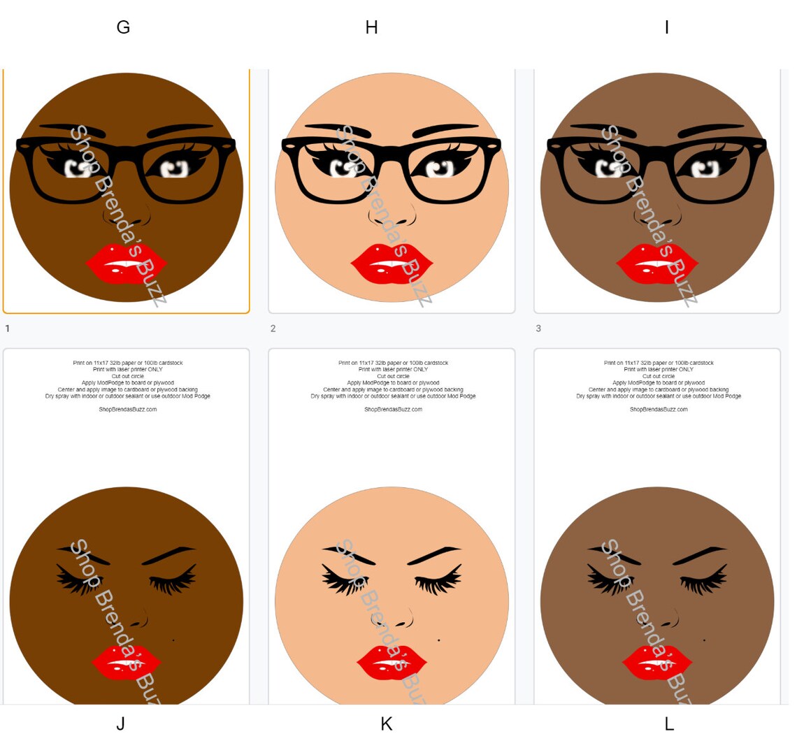 50 Digital Download Faces - Etsy