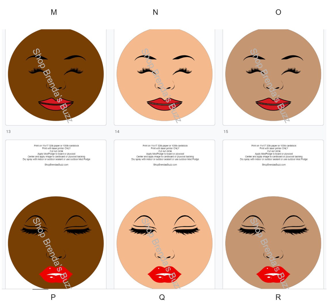 50 Digital Download Faces - Etsy