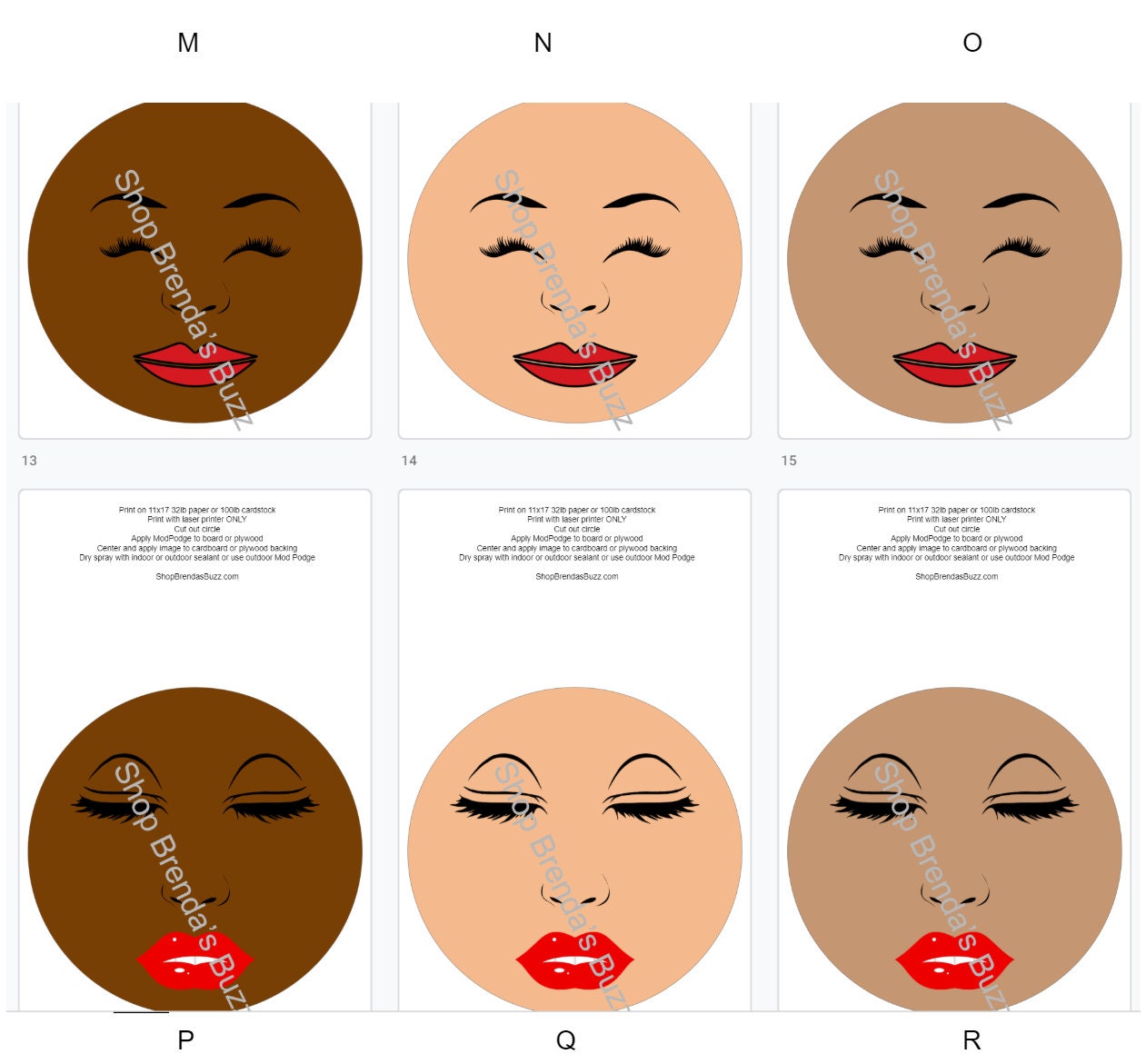 50 Digital Download Faces - Etsy