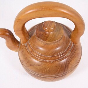 Hand Turned Wood Artist Teapot 9 X 8 Vtg Mod Antique Rustic Ranch ...