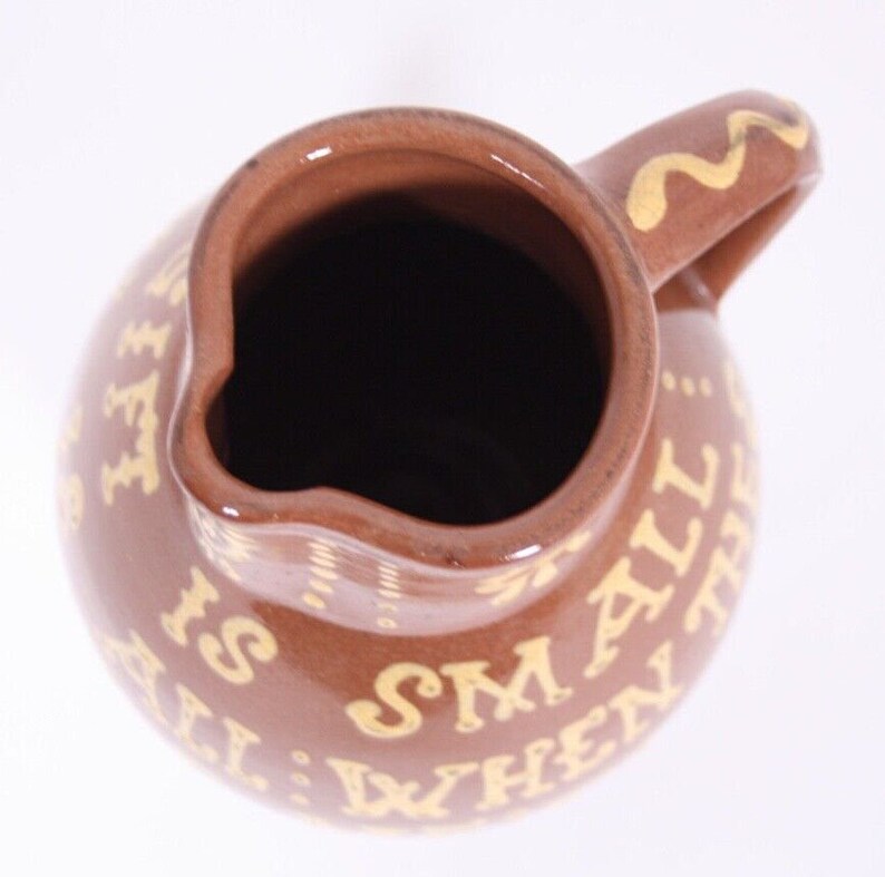 J & D Huntley Redware Slipware Verse Pottery 8 Motto Pitcher - Etsy