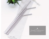 6 piece Silver Stainless Steel Straw Silver Metal Straw | Etsy