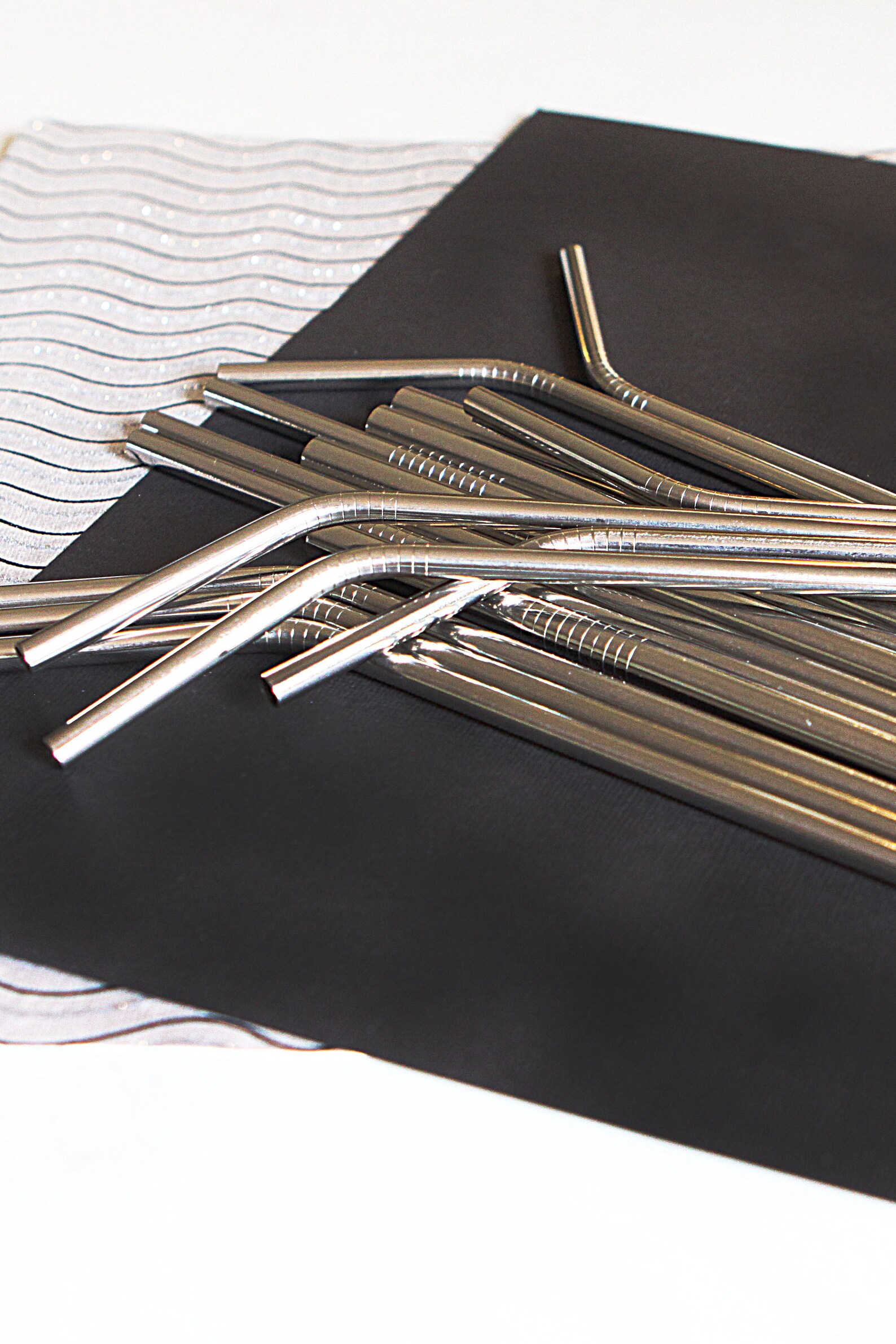 6 Piece Silver Stainless Steel Straw | Silver Metal Straw | Party Straw ...