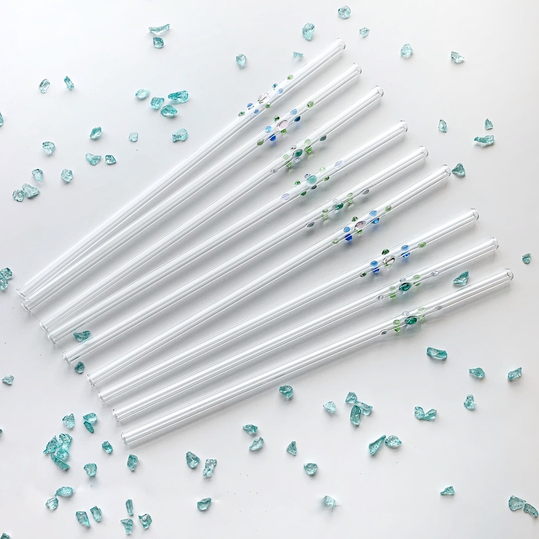 Reusable Straws | Glass Straws | Sparkle Glass Straw | Eco Friendly ...