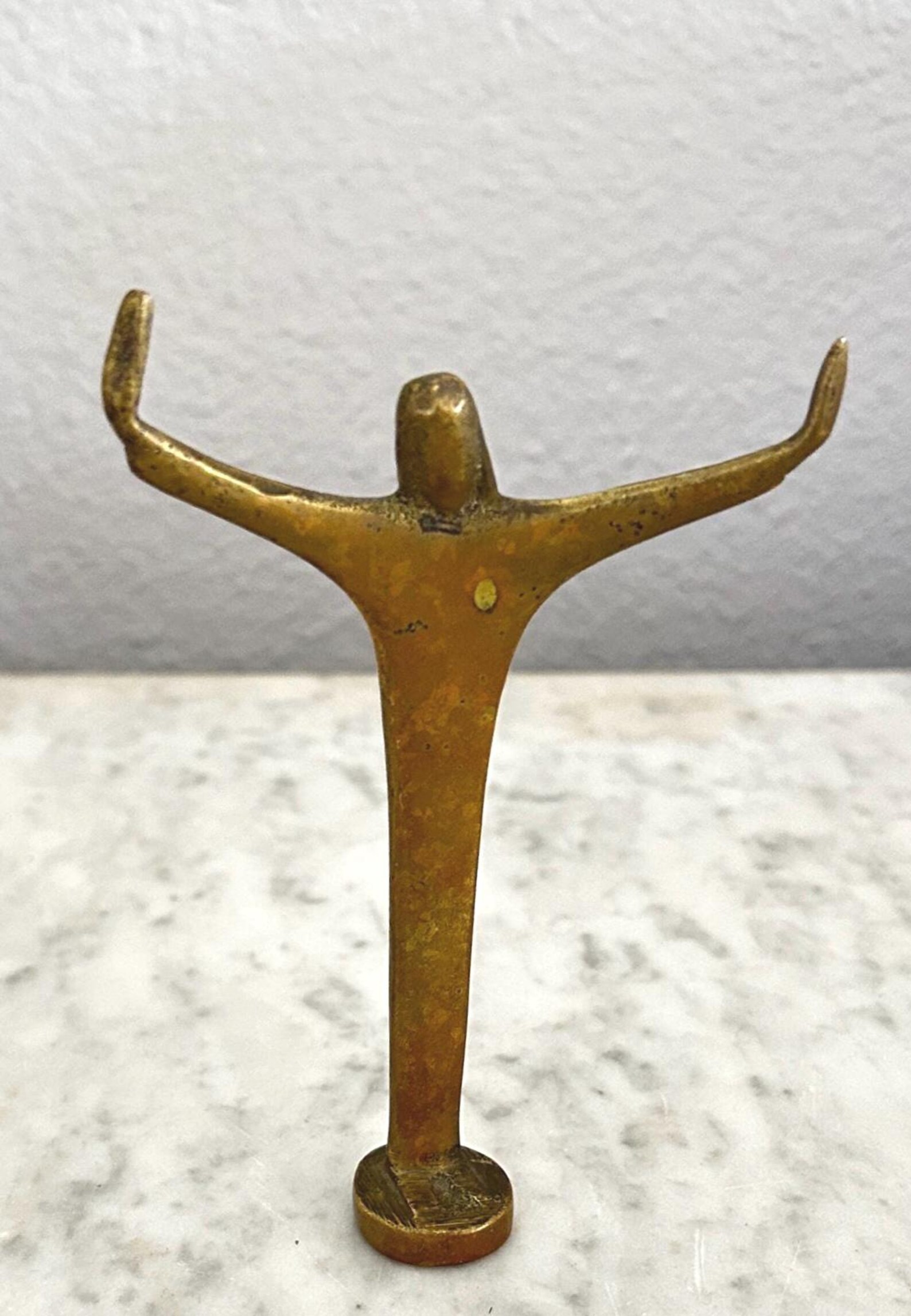 Antique Vintage Mid Century Solid Brass Jesus Statue MCM Art Deco ...