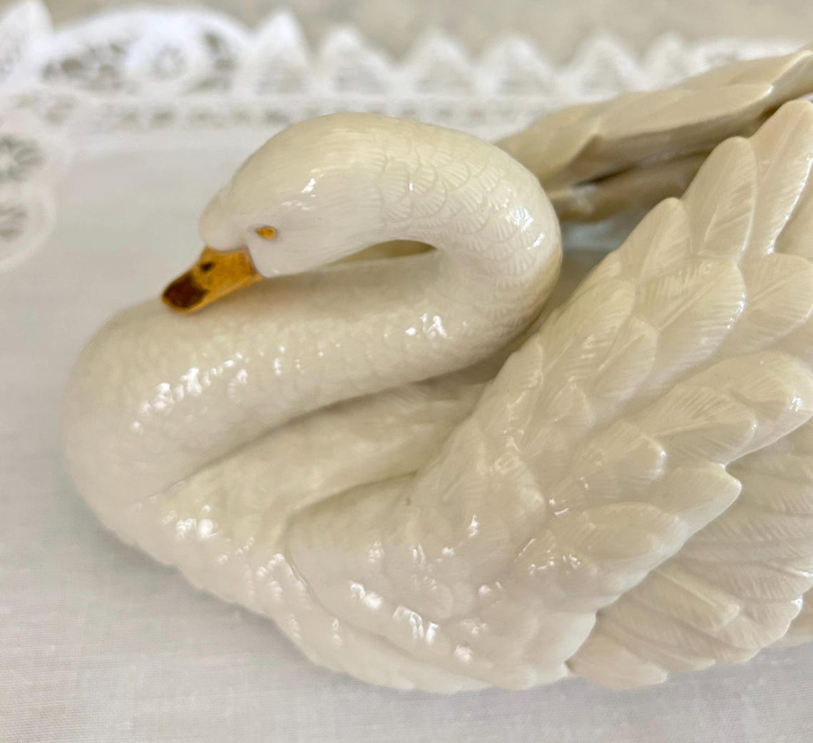 Vintage Lenox Collections the Graceful Swan Procelain Sculpture 24k ...