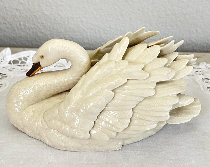 Vintage Lenox Collections the Graceful Swan Procelain Sculpture 24k ...