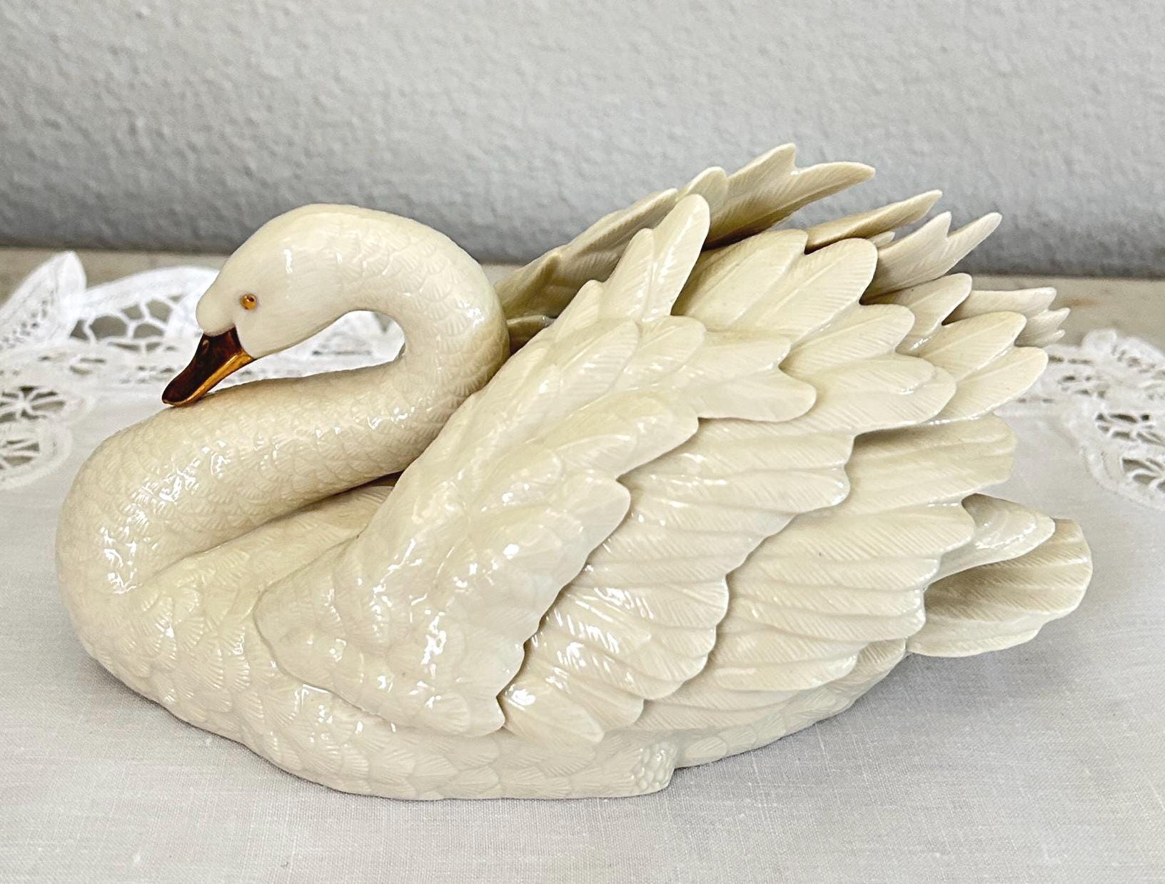 Vintage Lenox Collections the Graceful Swan Procelain Sculpture 24k ...