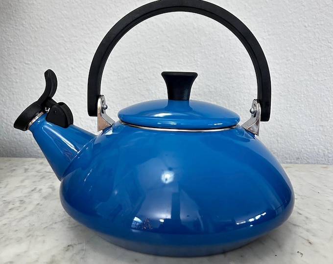 Vintage Tea Kettle Le Creuset Blue Tea Pot Water Kettle Kitchenware - Etsy