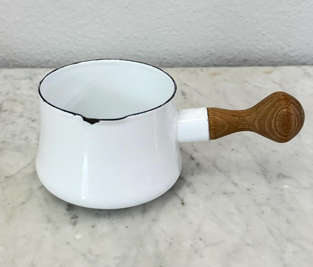 Vintage Dansk White Enamel Ware Pot French Denmark Cookware 1970s ...