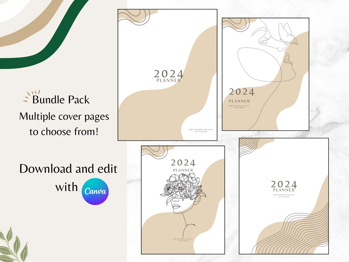 Monthly Planner Template 2024, Easy to Edit Canva Template ...