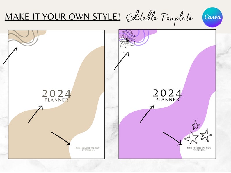 Monthly Planner Template 2024, Easy to Edit Canva Template ...