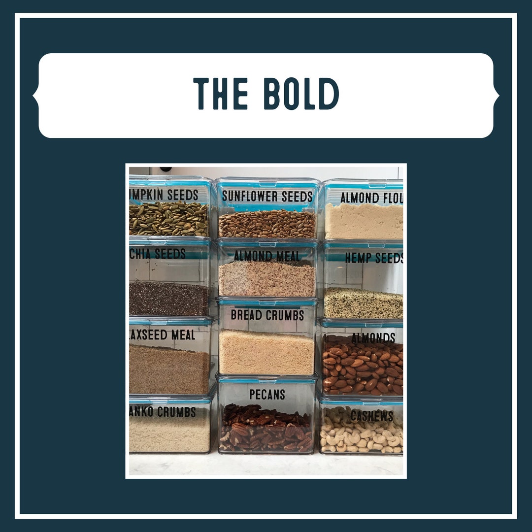 Food Storage Labels, Modern Pantry Labels for Jars, Canister Labels ...