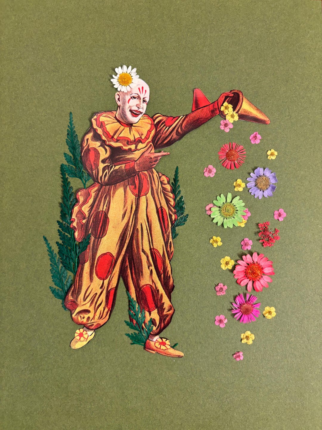 Flower Clown Art Print: 8.5 X 11” Whimsical Decor - Etsy