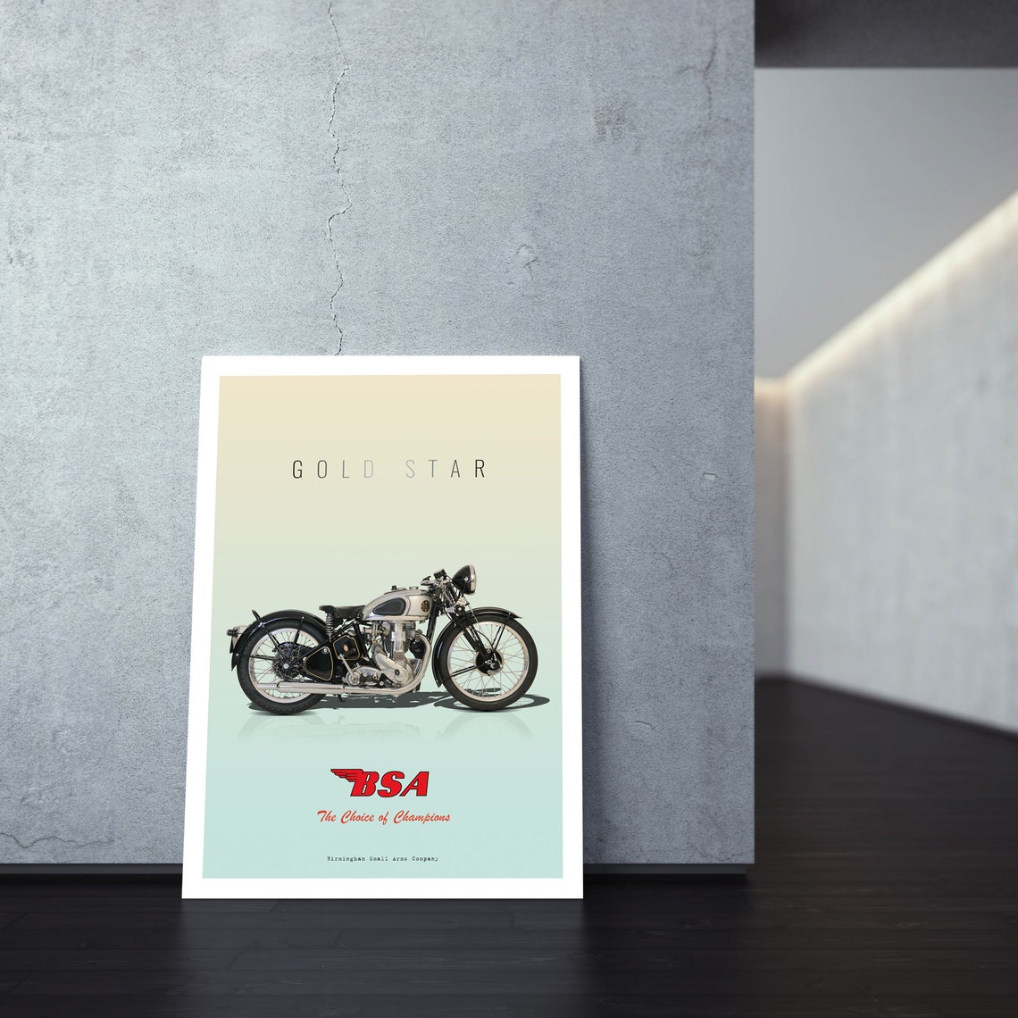 BSA Gold Star, Motorcycle Poster, Classic Motorcycle, Vintage ...