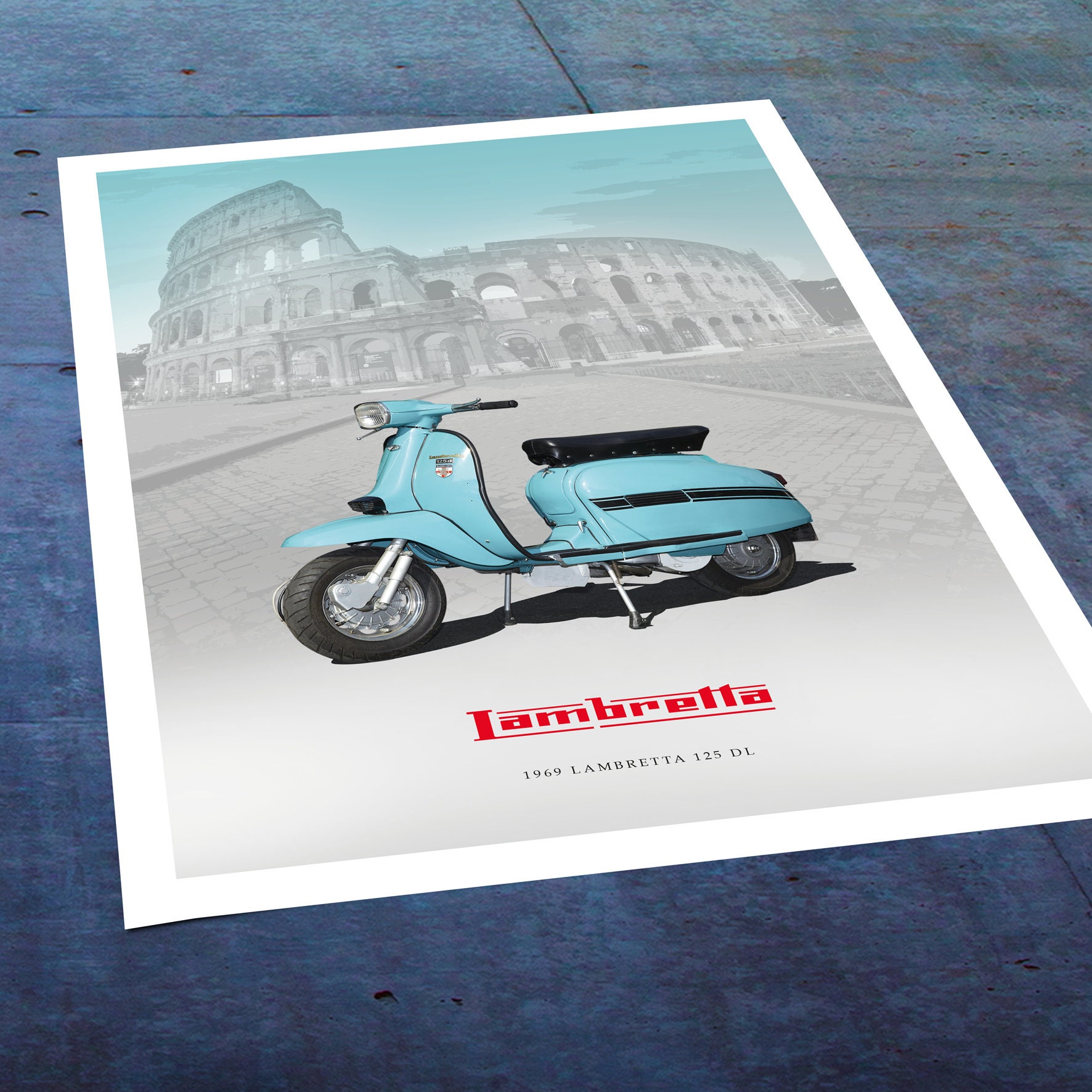 Lambretta Motorcycle Poster Classic Scooter Vintage - Etsy