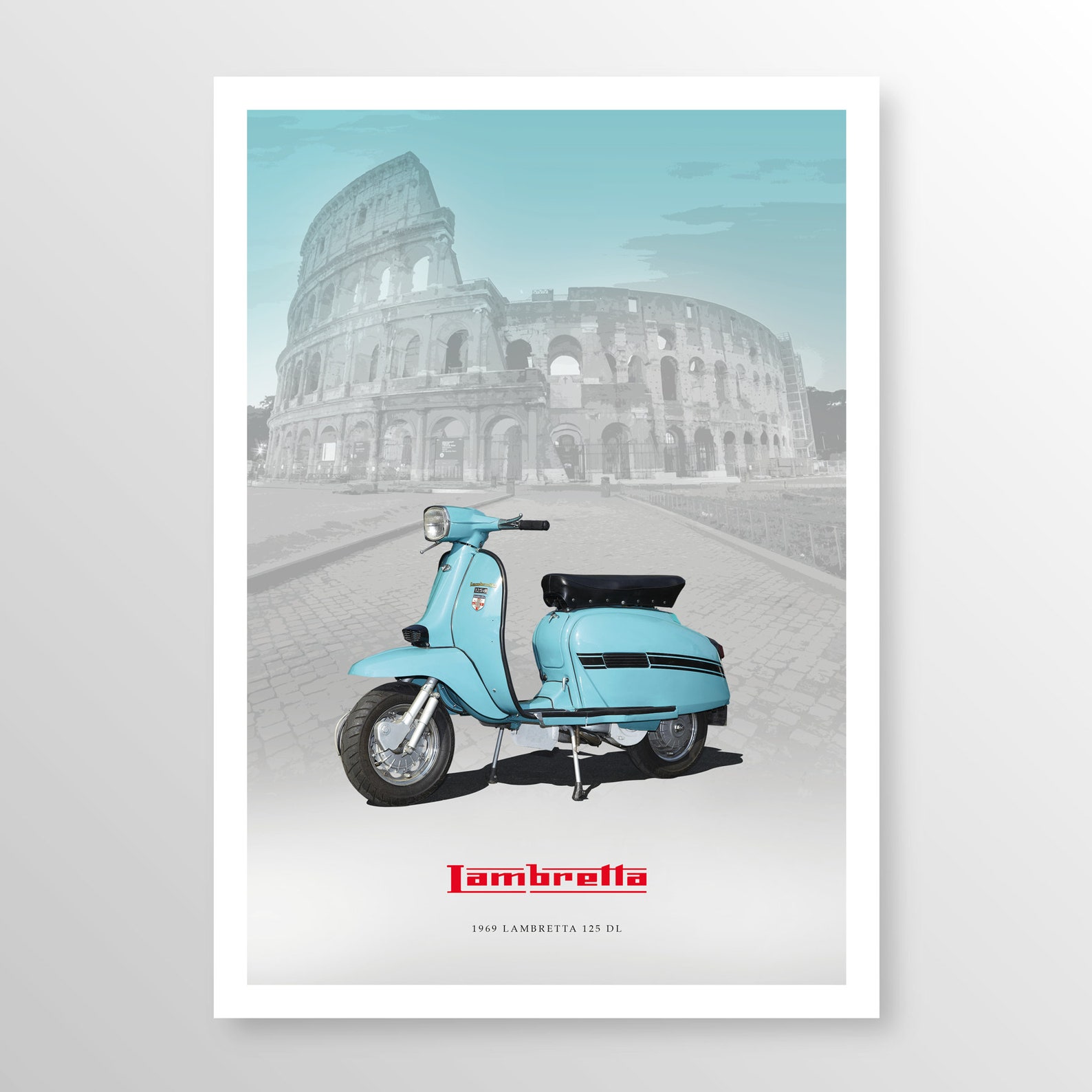 Lambretta Motorcycle Poster Classic Scooter Vintage - Etsy