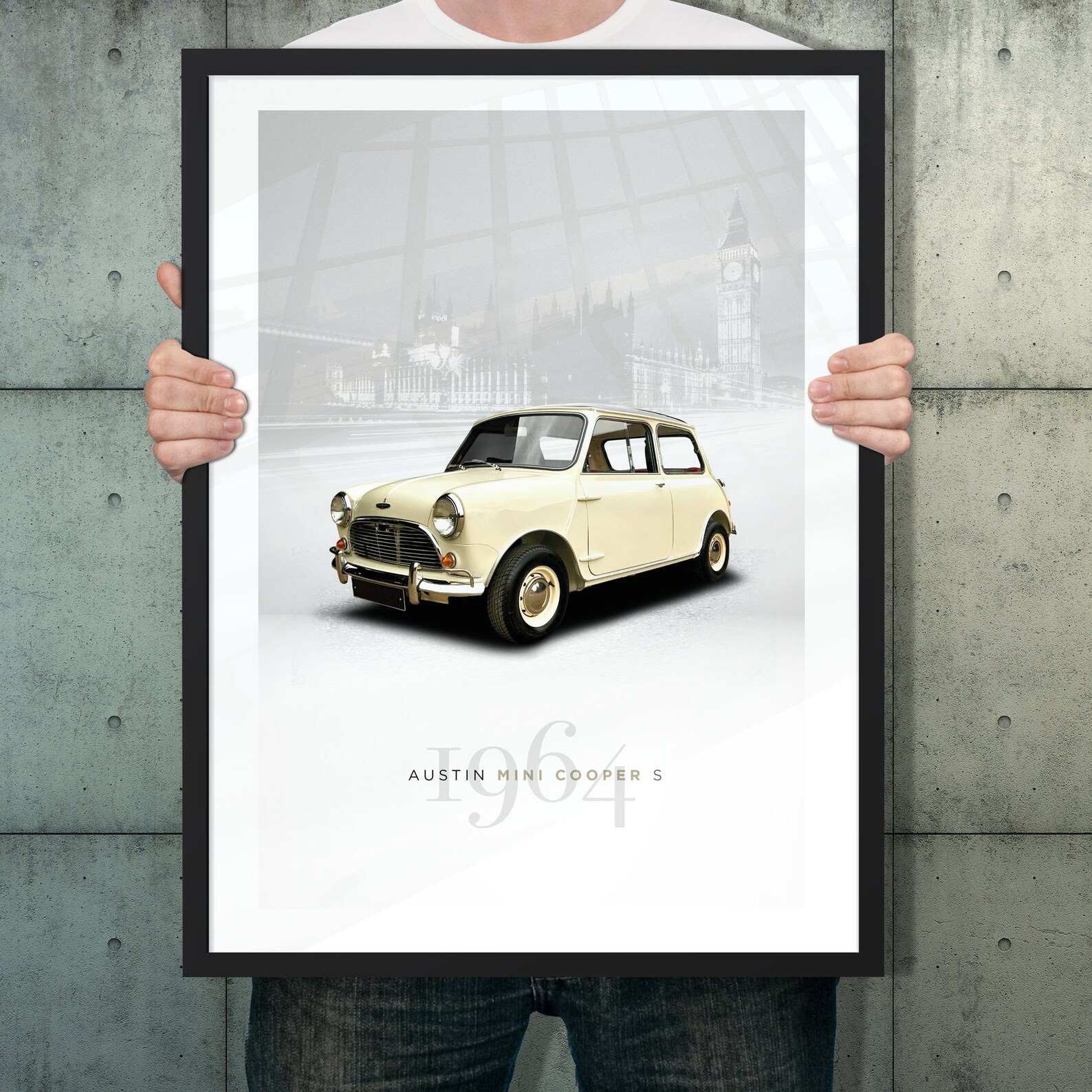 Austin Mini Cooper S car poster classic car auto art wall | Etsy