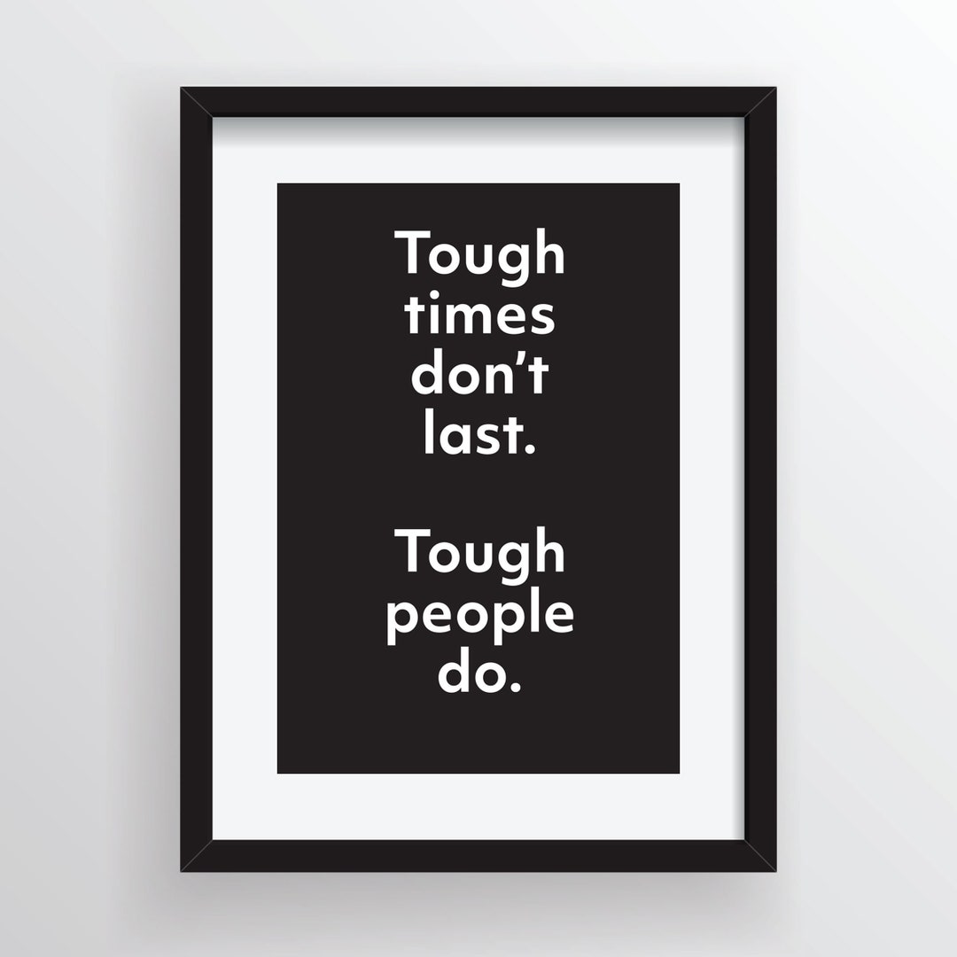 TOUGH Profound Poster Quotation Inspirational - Etsy