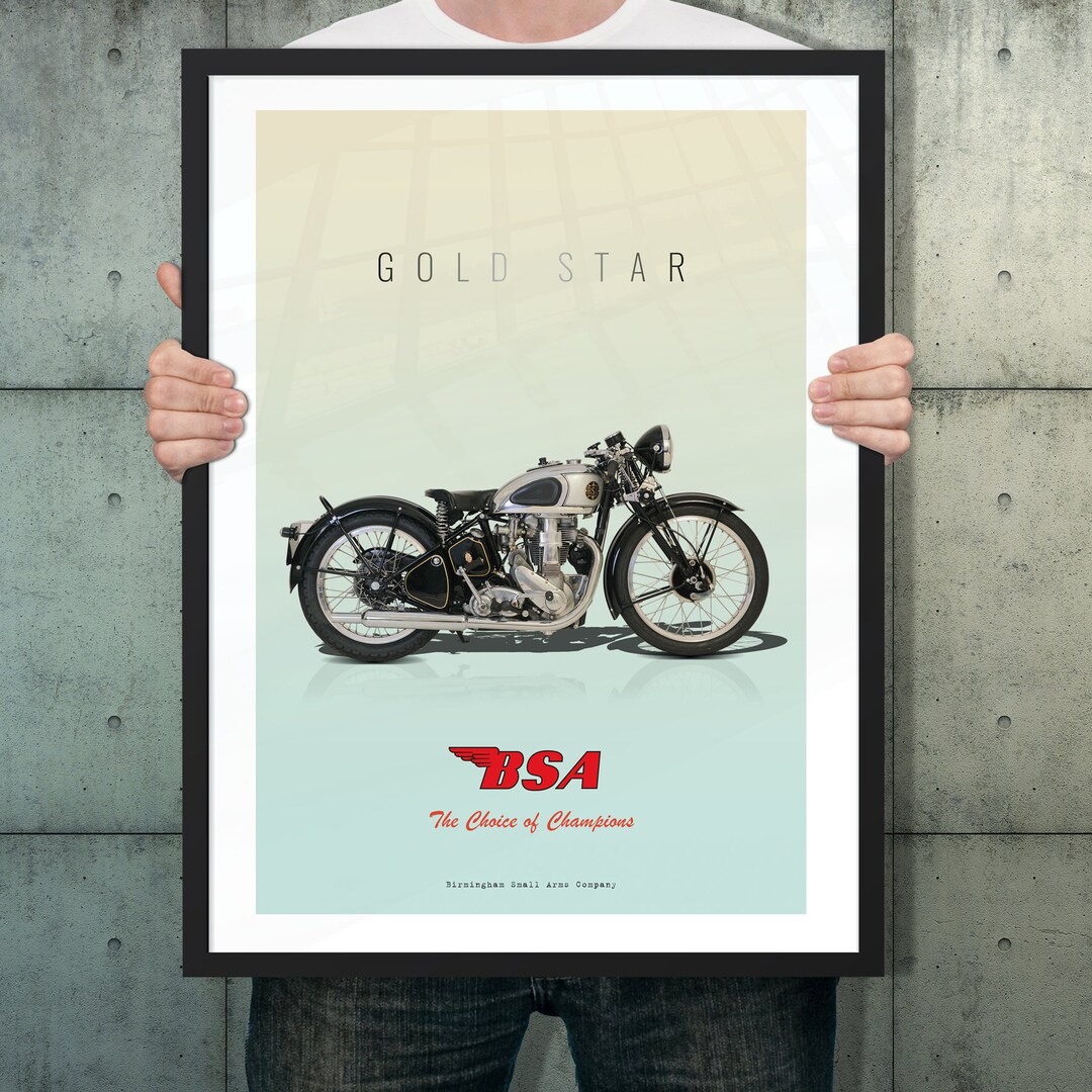 BSA Gold Star, Motorcycle Poster, Classic Motorcycle, Vintage ...