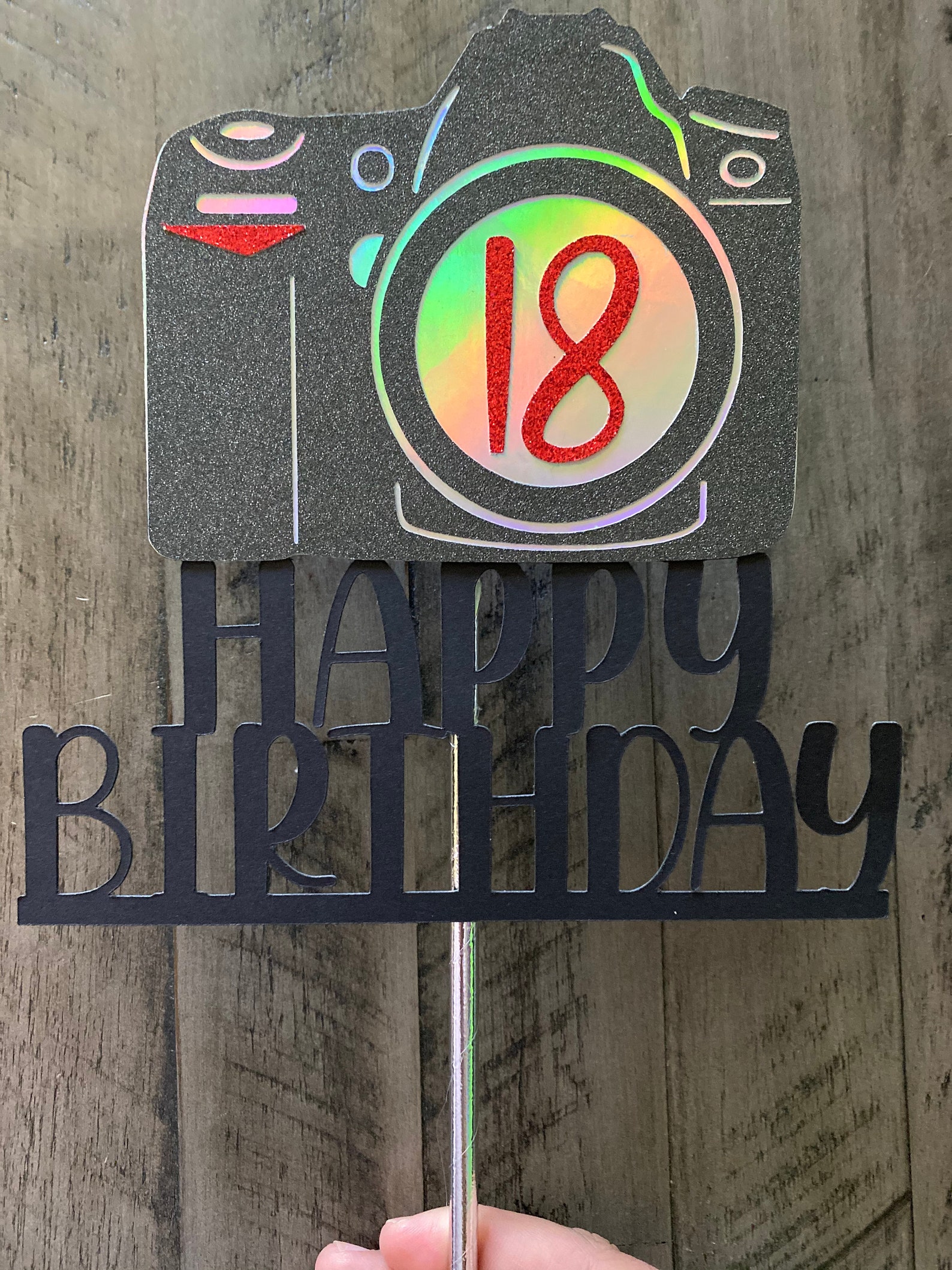 Camera Happy Birthday Topper | Etsy
