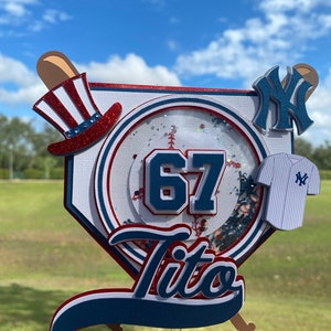 Yankees Baseball Cake Topper - Etsy