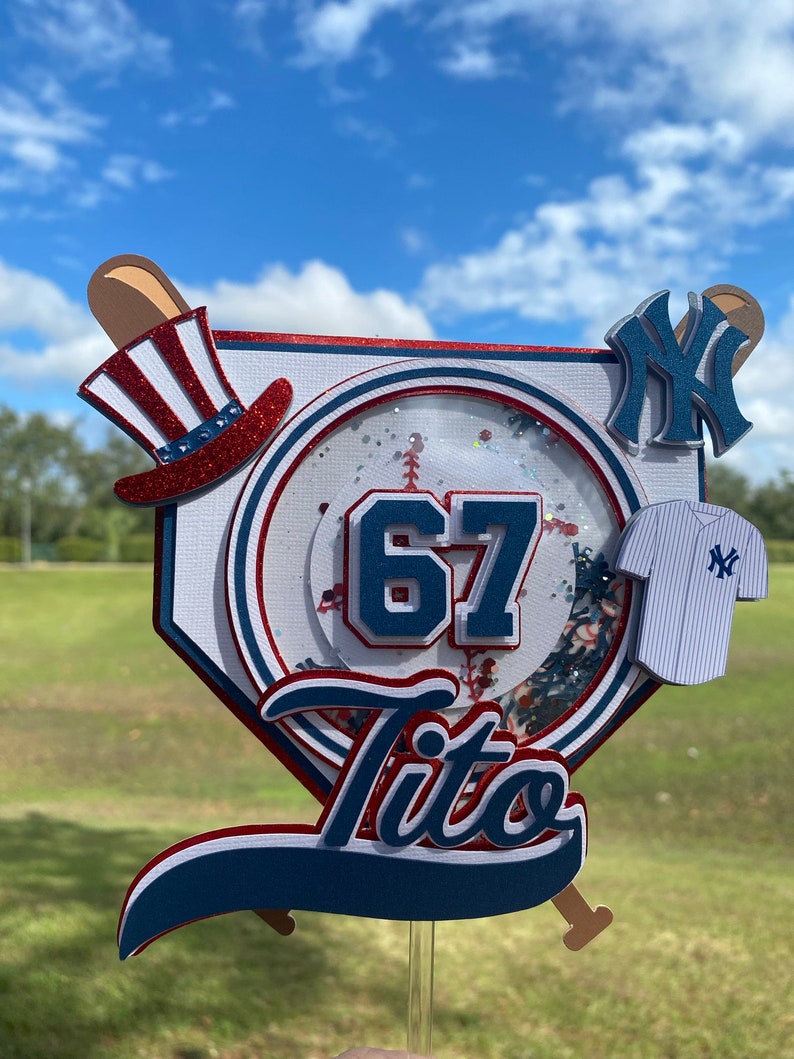 Yankees Baseball Cake Topper - Etsy