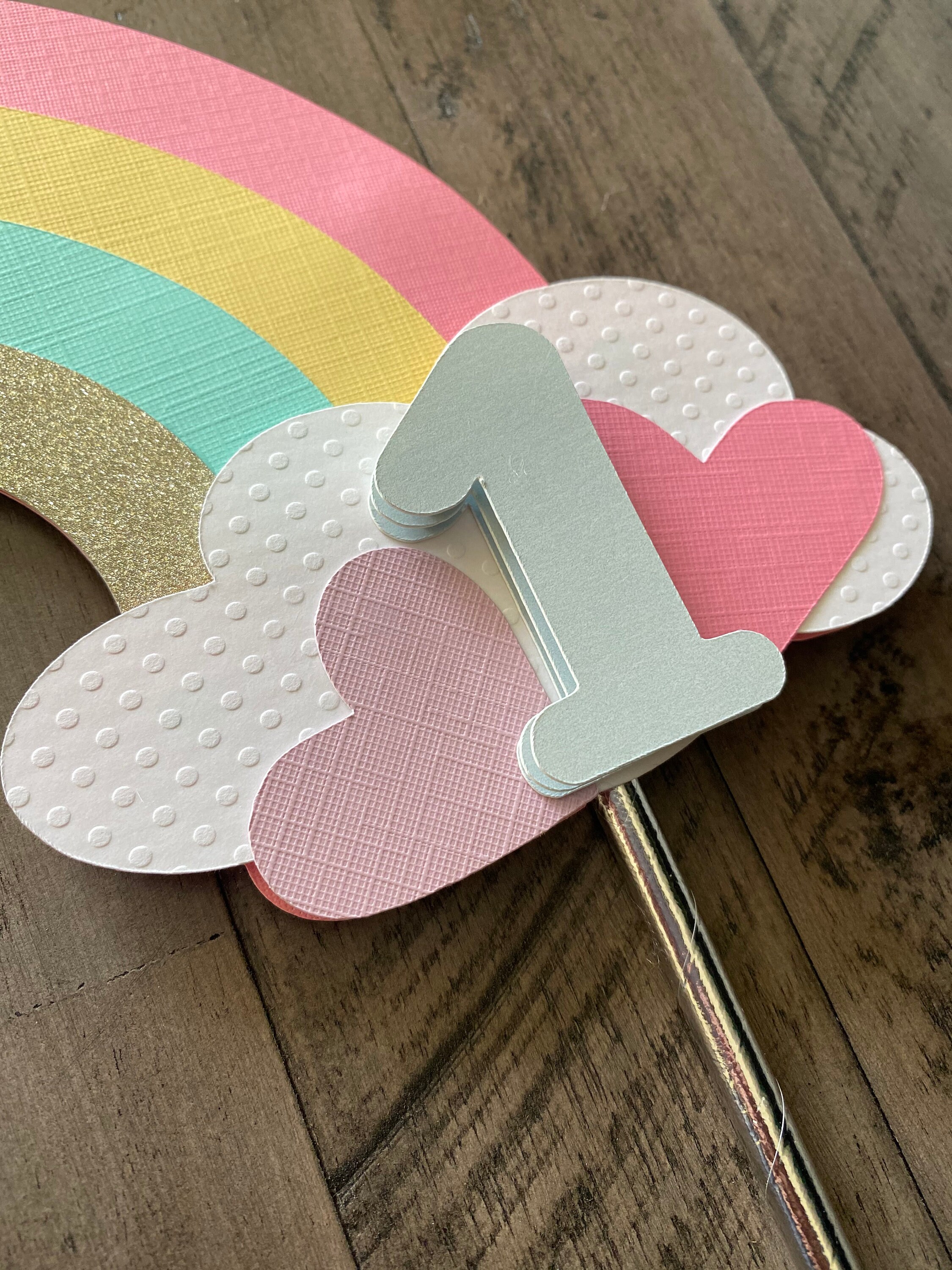 Rainbow Cake Topper - Etsy