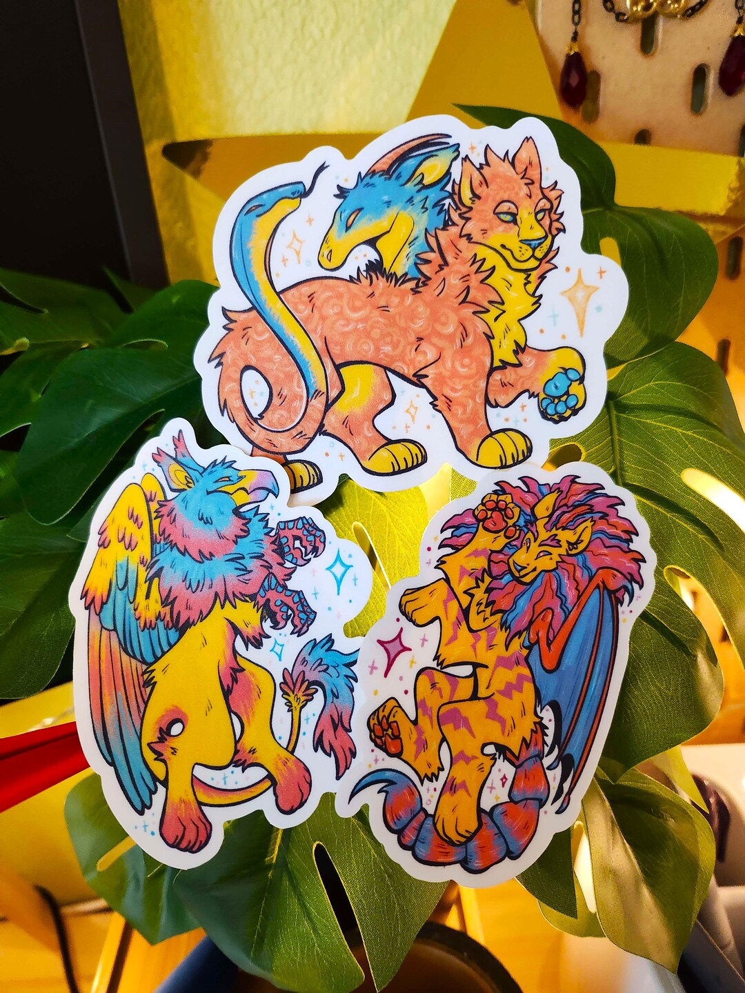Mythological Gryphon, Chimera, and Manticore Stickers Waterbottle ...