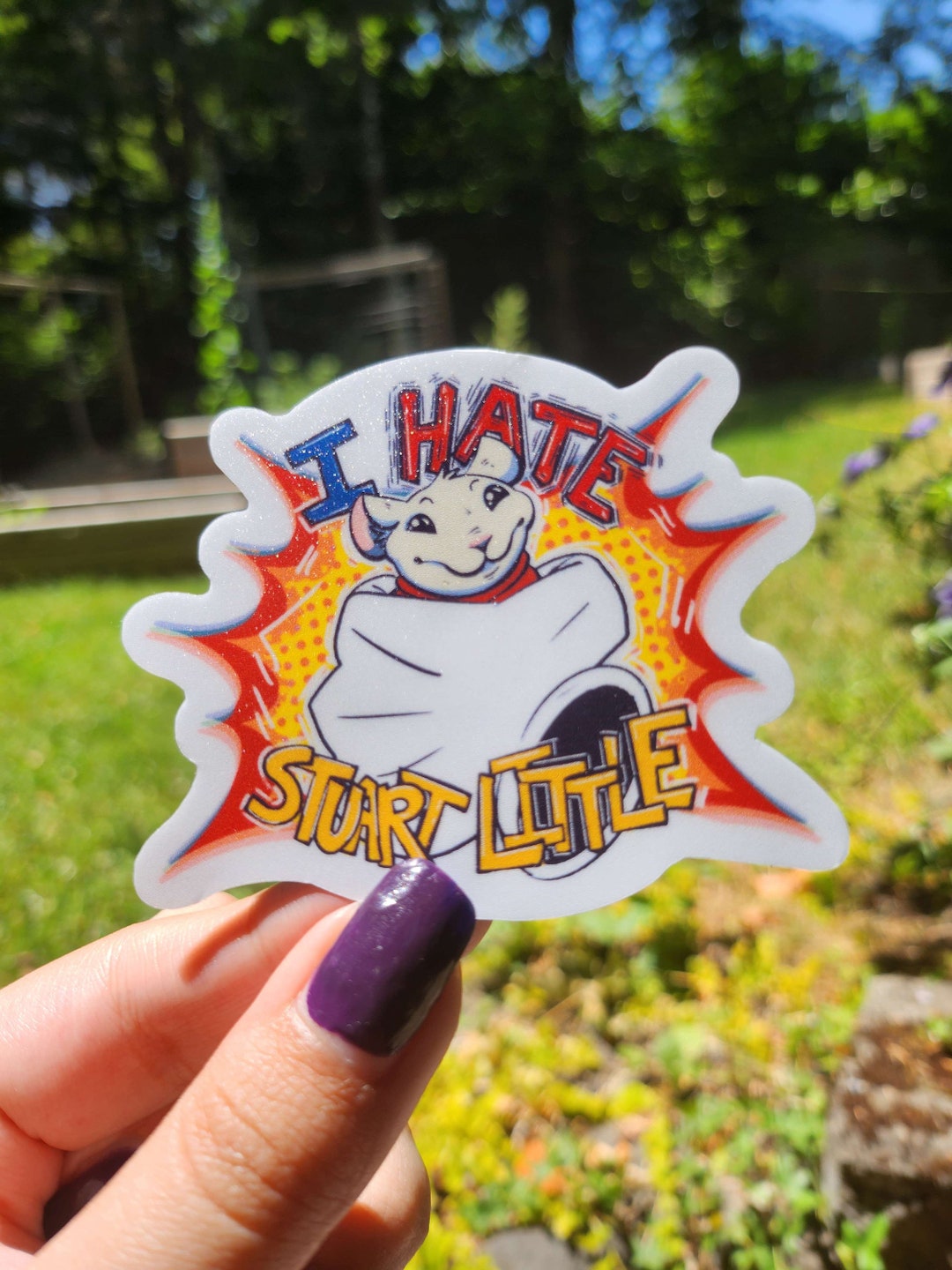 Funny Joke I Hate Stuart Little Sticker Waterbottle, Laptop, Decal ...